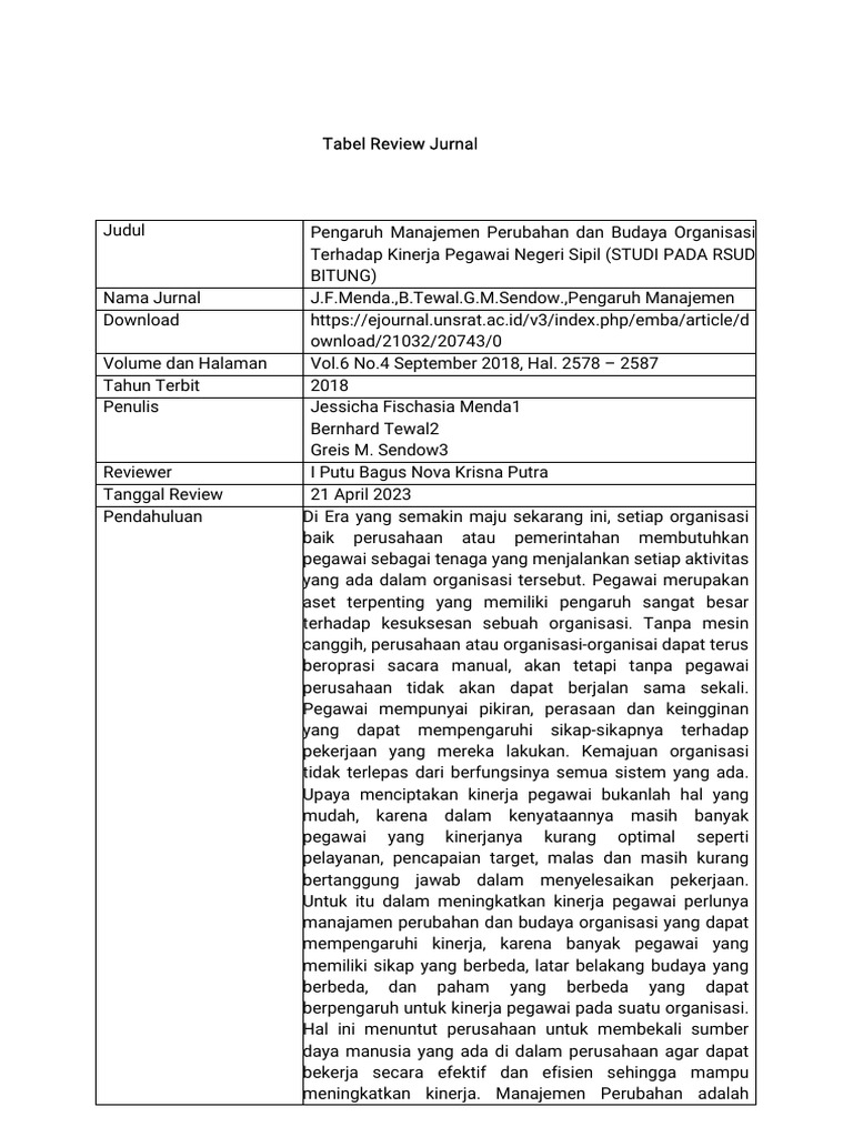 REVIEW JURNAL I PUTU BAGUS NOVA KRISNA PUTRA | PDF