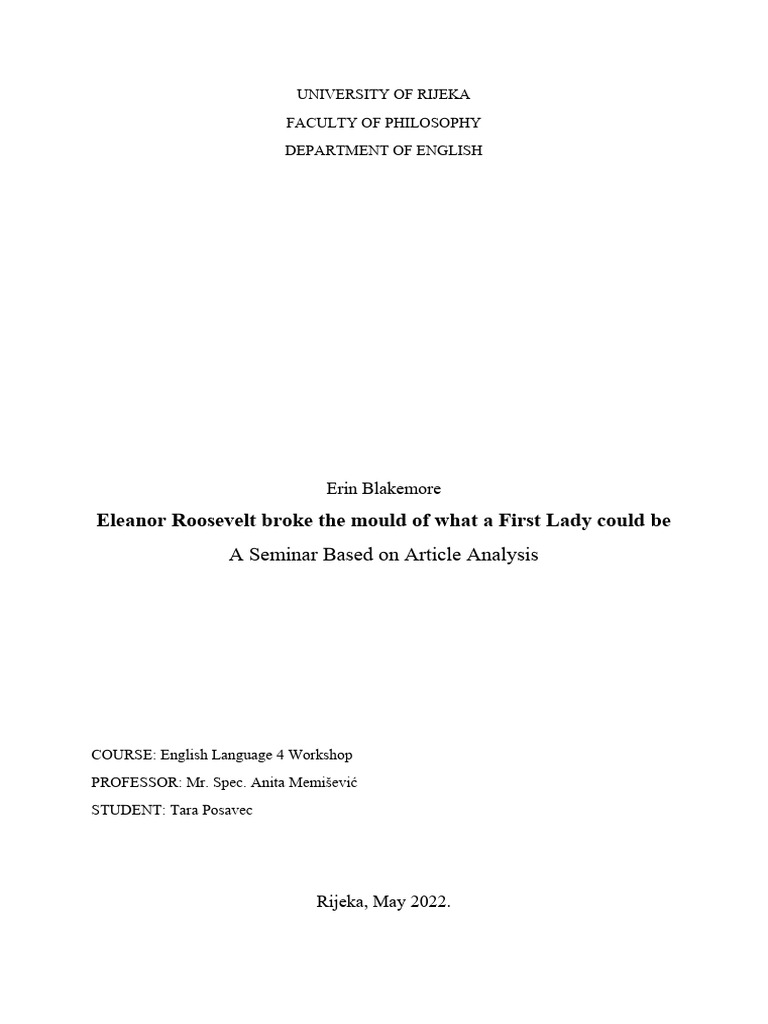 Ej4 Seminar | PDF | Eleanor Roosevelt