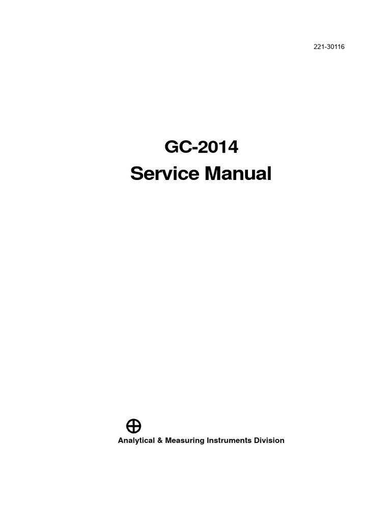 Shimadzu GC 2014 Service Manual | PDF | Power Supply | Humidity