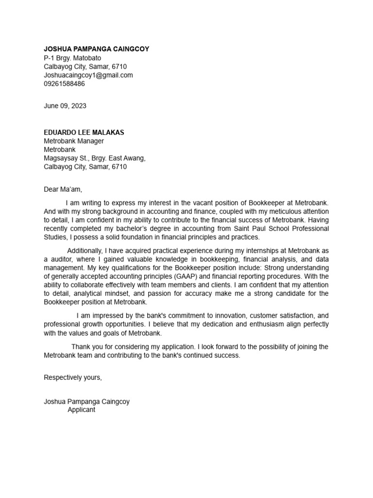 Employment Letter Ni Joswa (Long) | PDF