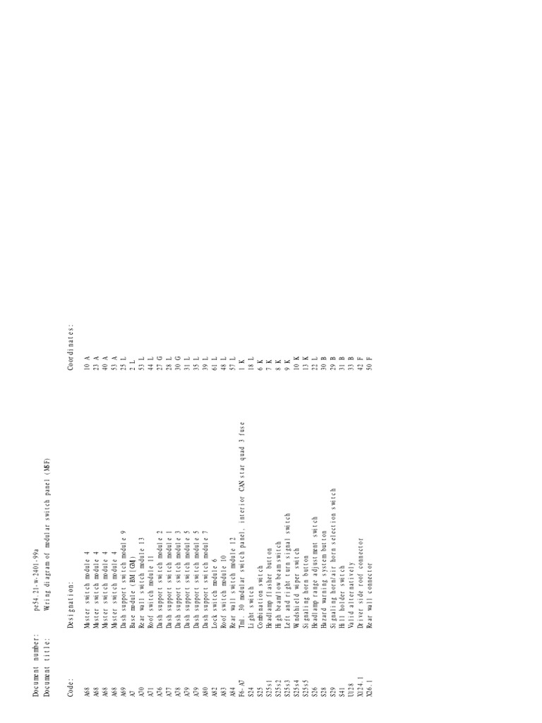 Wiring Diagram of Modular Switch Panel (MSF) | PDF | Automotive ...