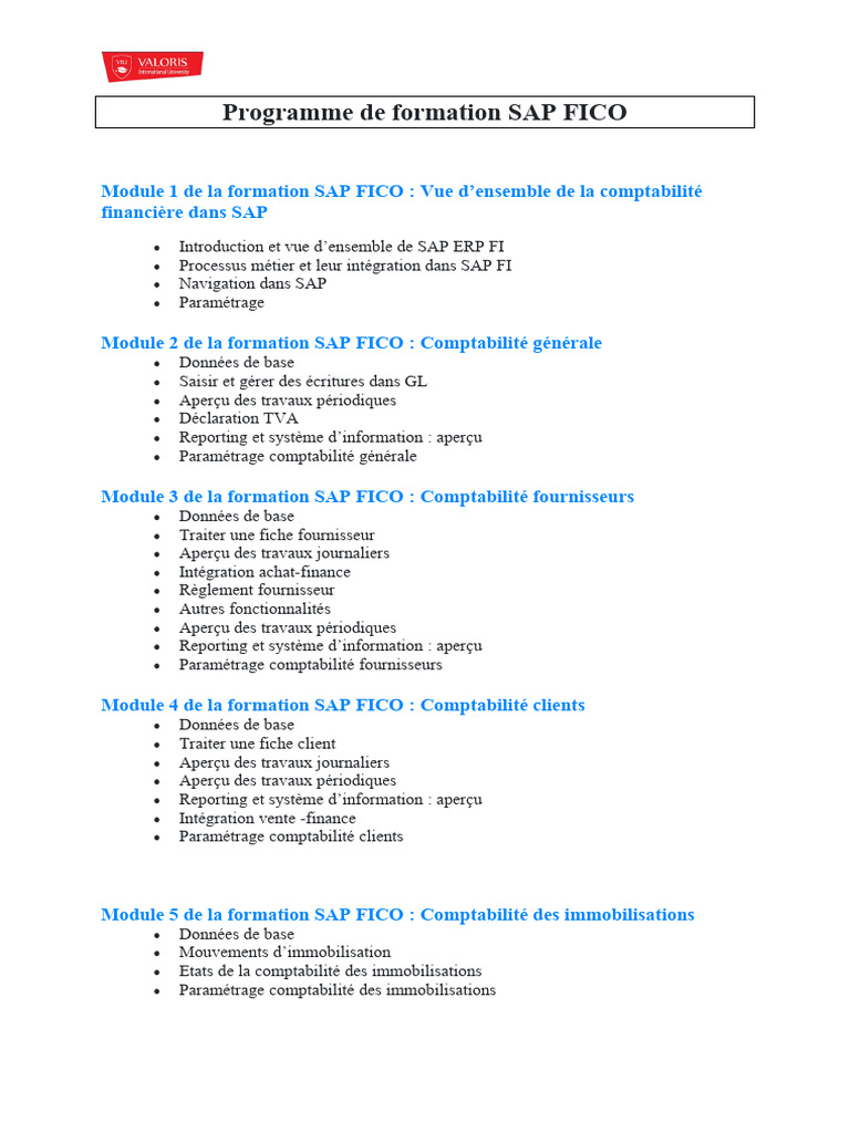 Programme de Formation SAP FICO | Download Free PDF | Comptabilité ... Programme de Formation SAP FICO | Download Free PDF | Comptabilité ...