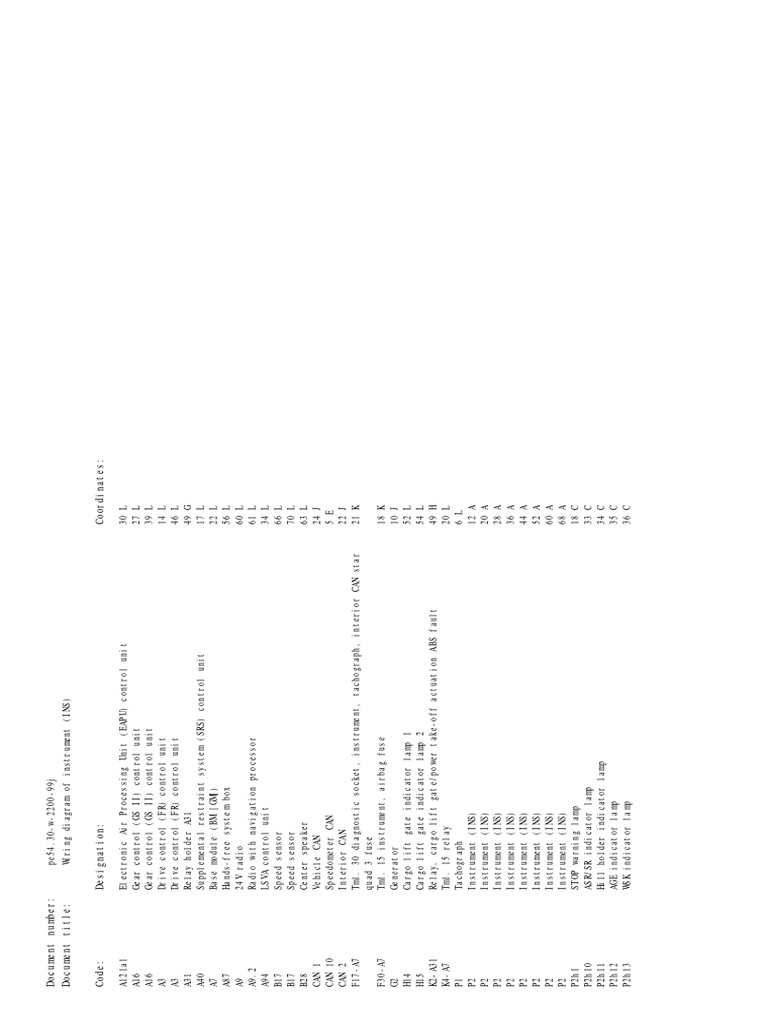 Instrument Wiring Diagram (INS) | PDF | Brake | Manufactured Goods