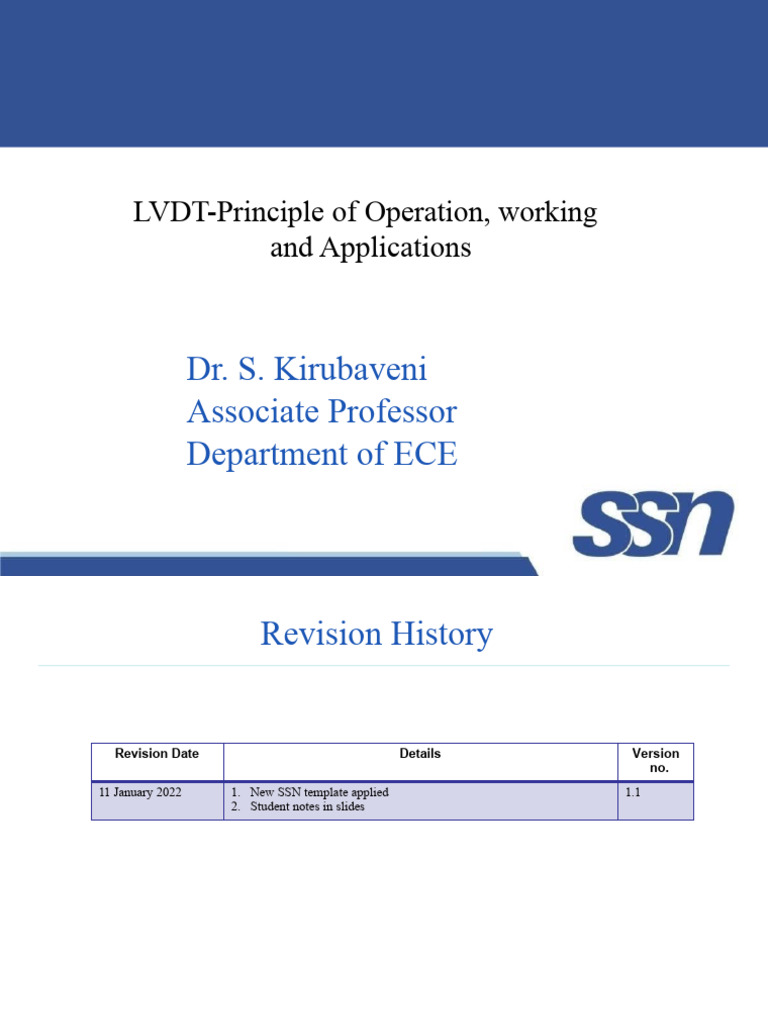 LVDT Principle | PDF | Transformer | Physical Sciences
