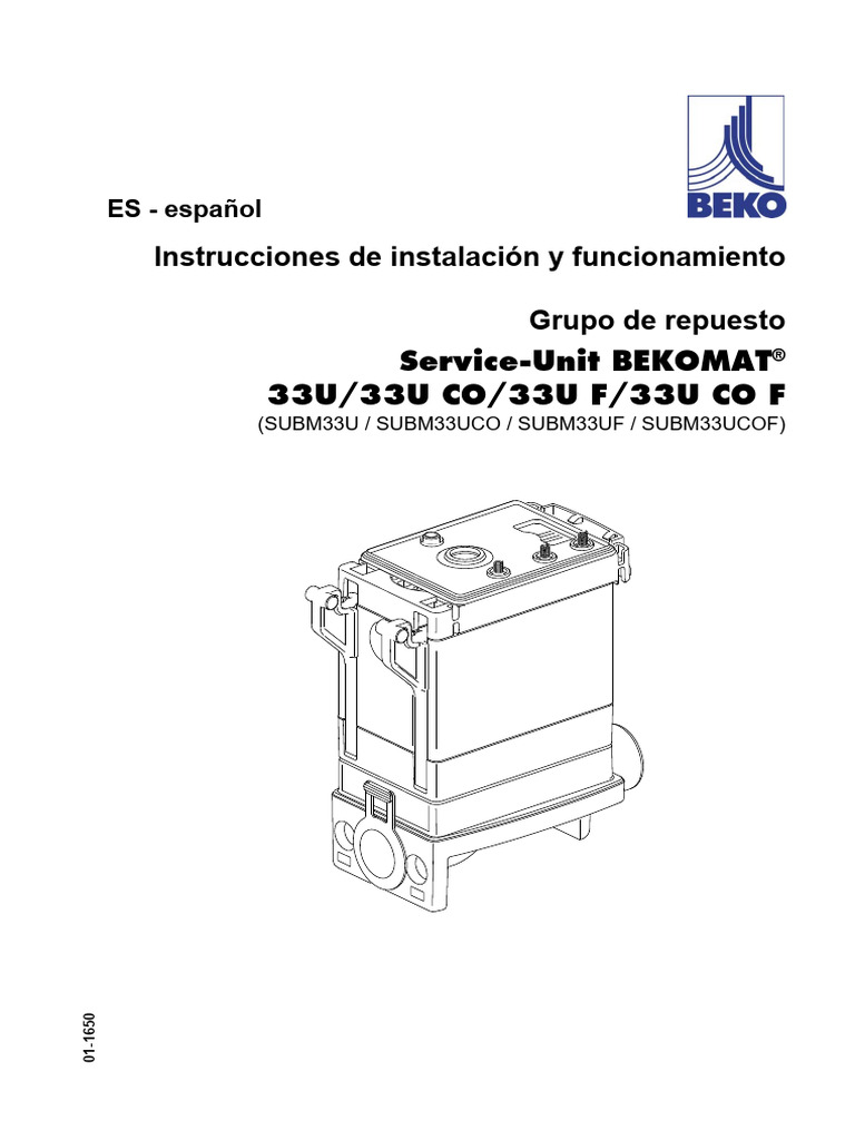 Bekomat 33u Co F Co-F S-Unit Manual Es 01-1650 v01 | PDF | Tornillo ...