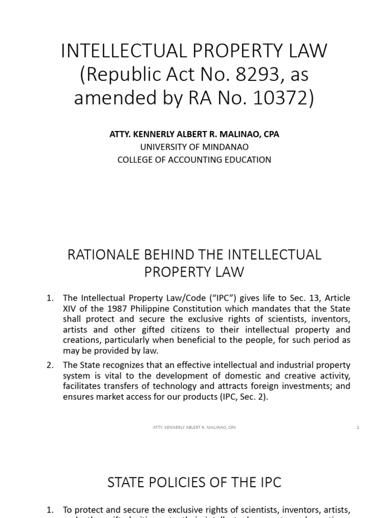 Overview of Intellectual Property Law | PDF | Patent | Glossary Of ...