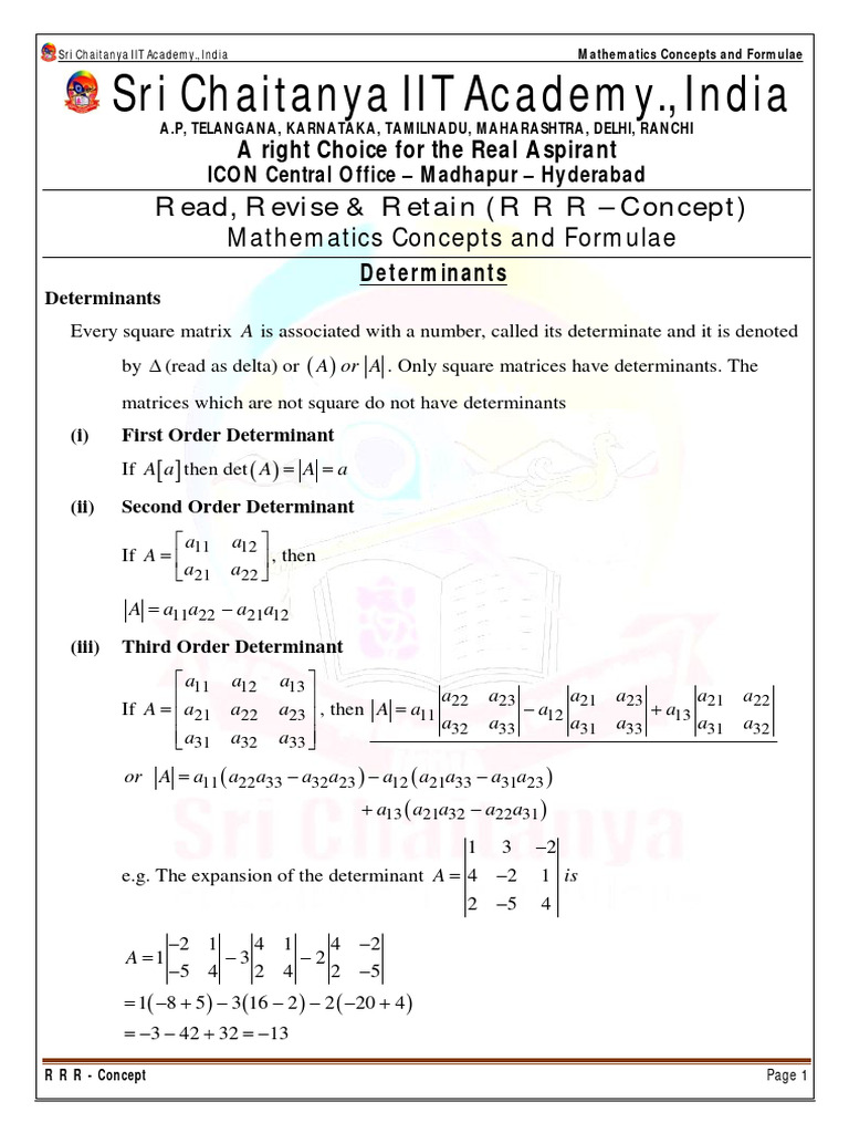 Determinants Download Free Pdf System Of Linear Equations Matrix