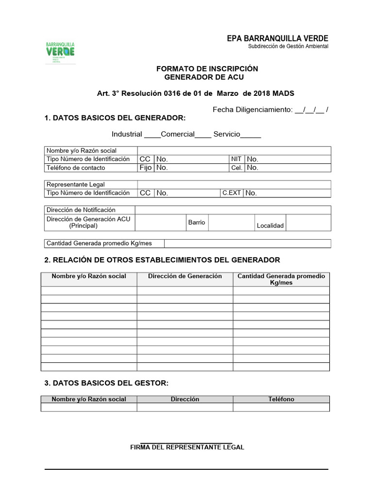 Formatos Inscripcion ACU | PDF