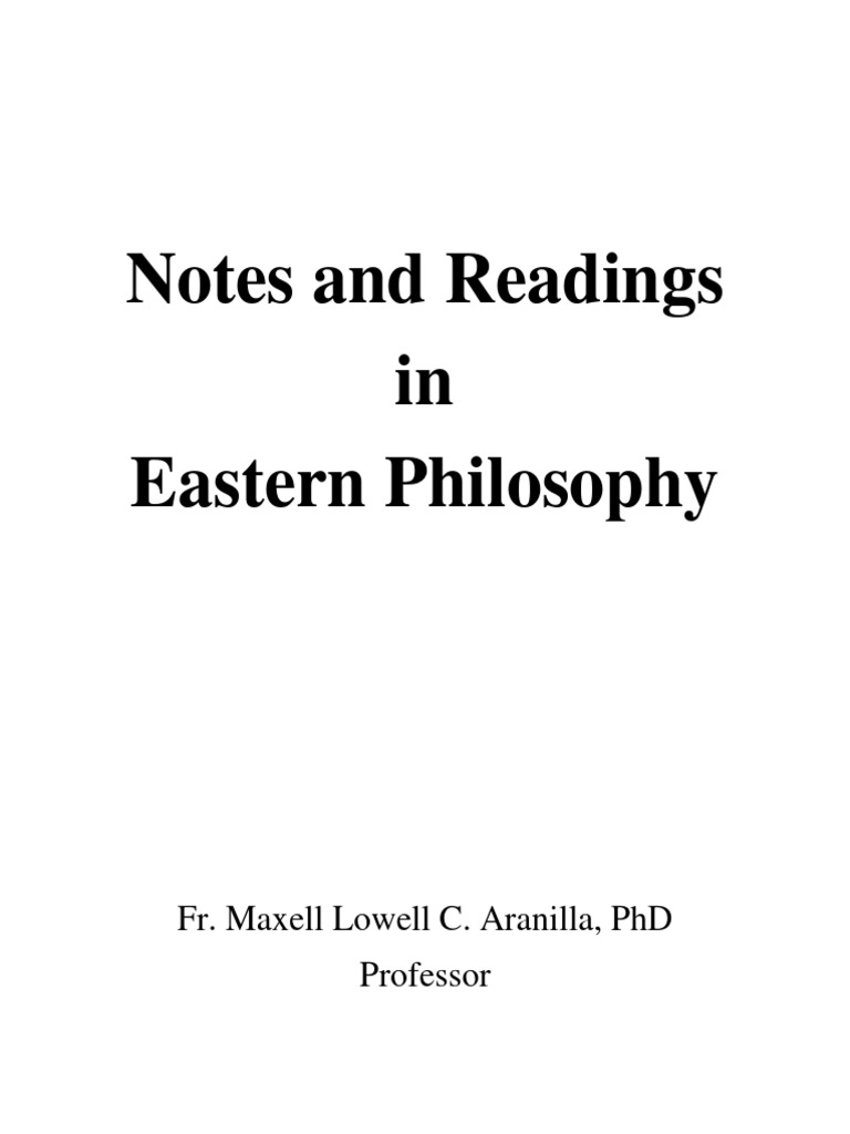 Notes in Eastern Philosophy | PDF | God | Reason