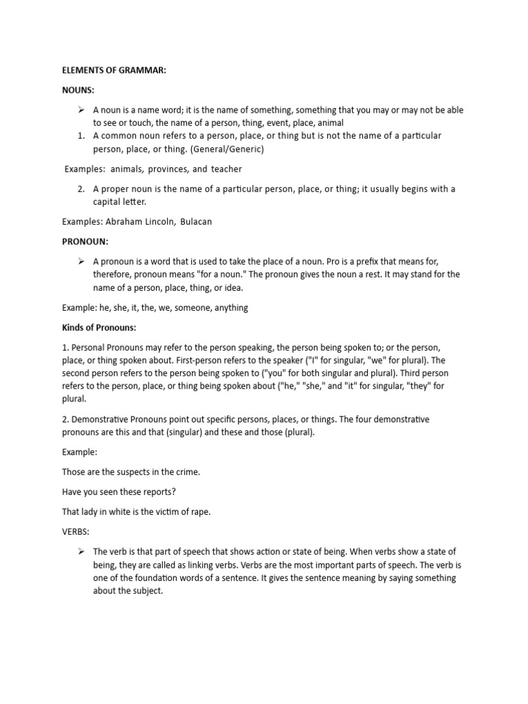 Elements of Grammar | PDF | Adverb | Verb