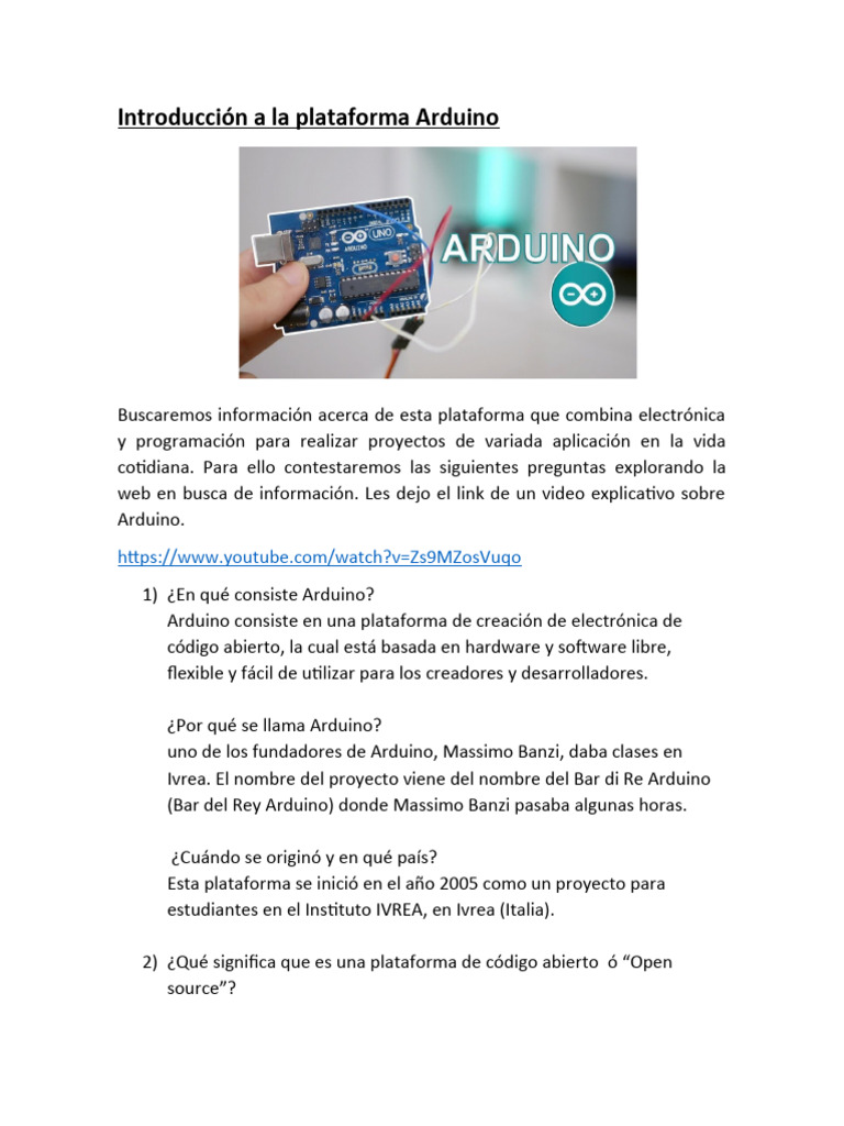 Introducción A La Plataforma Arduino | PDF | Arduino | Informática