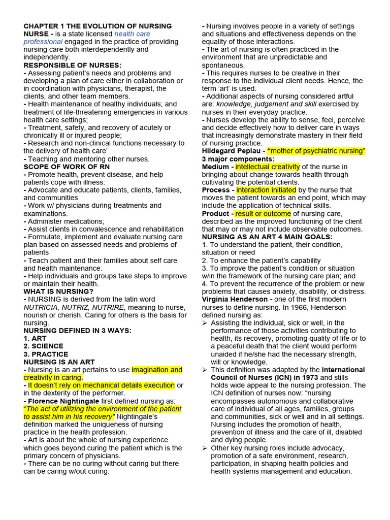 TFN Reviewer | PDF | Nursing | Profession