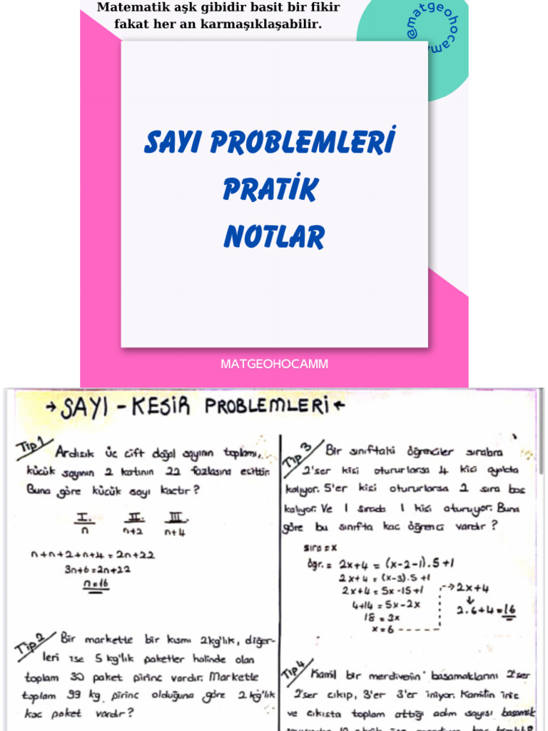 Sayı Problemleri @matgeohocamm | PDF