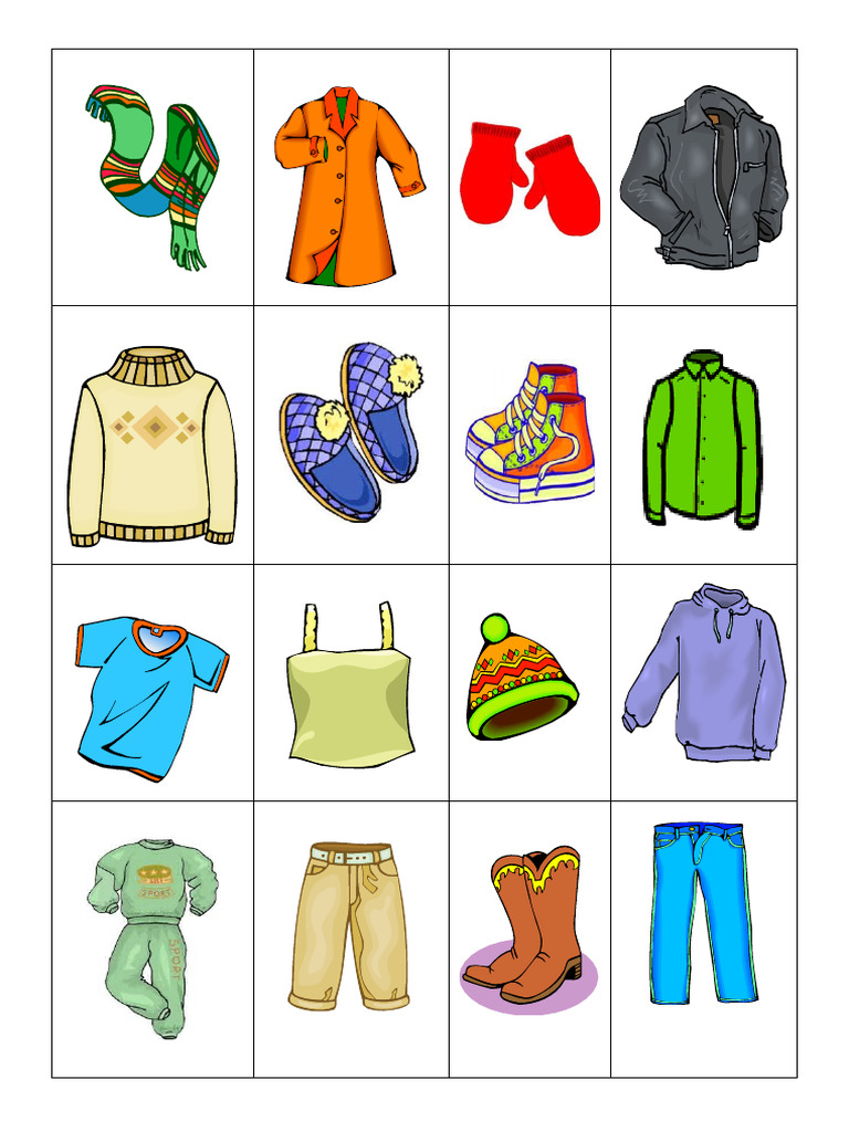 Clothes Flashcards Flashcards - 142615 | PDF