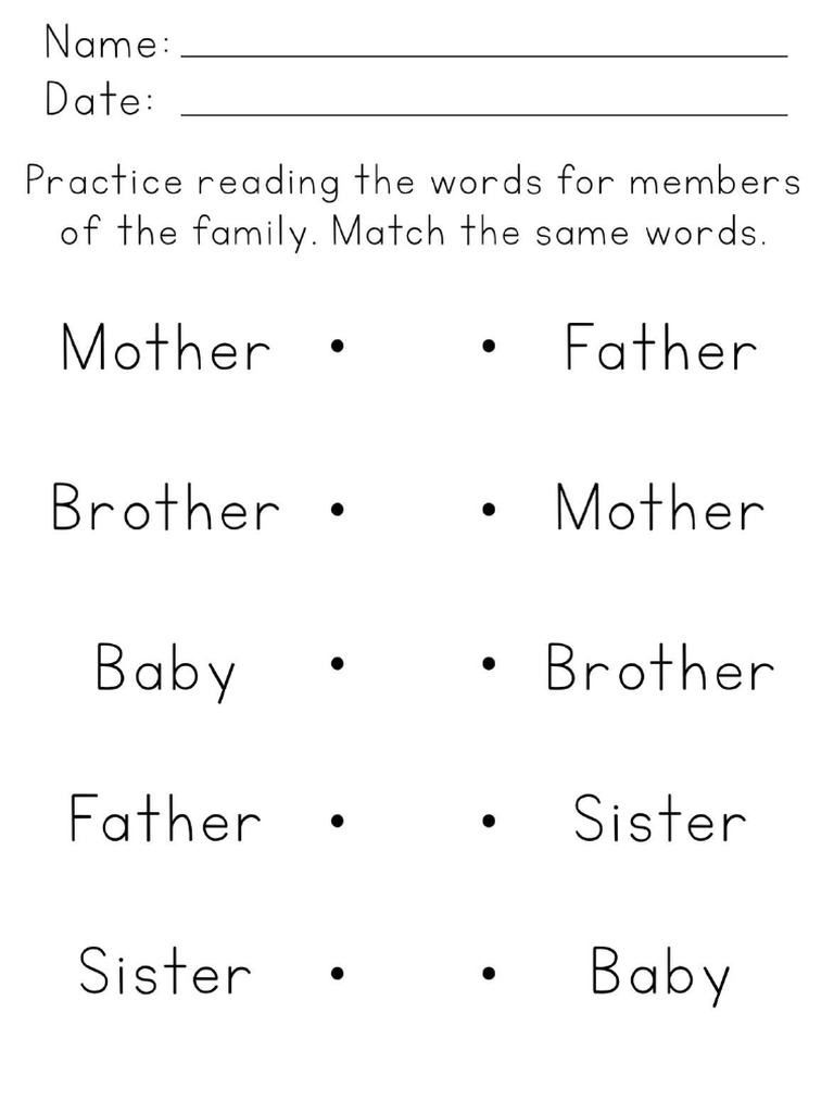 My Family Worksheets | PDF