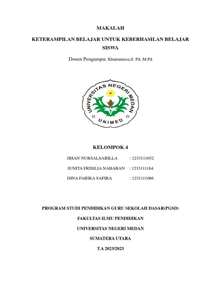 Makalah Keterampilan Dasar Pendidikan Sd Kelas e.kel 4 | PDF