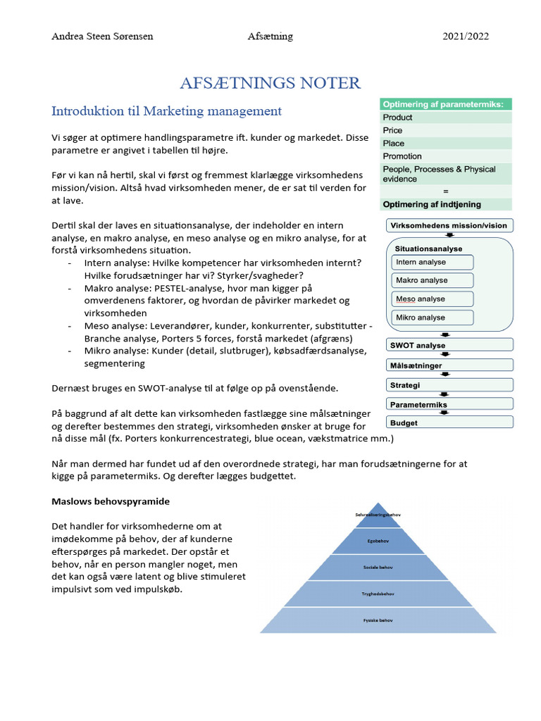 Afsætnings Noter | PDF