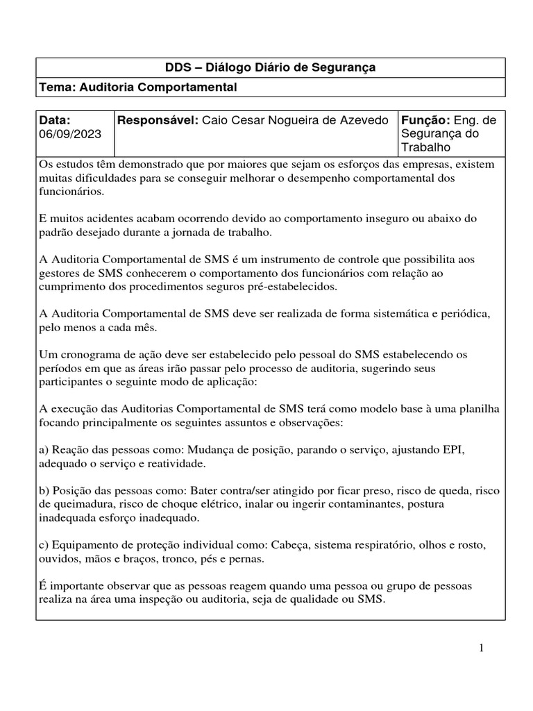 10.1 Dds-Audicomp | PDF | Comportamento