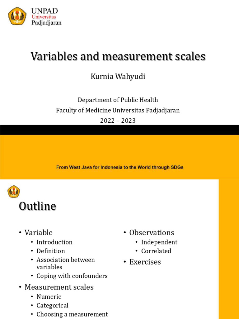 Variables and Measurement Scales - Topic 1 | PDF | Measurement | Medicine