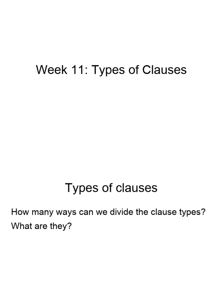 Syntax 3 - Types of Clauses - Revised | Download Free PDF | Clause | Verb