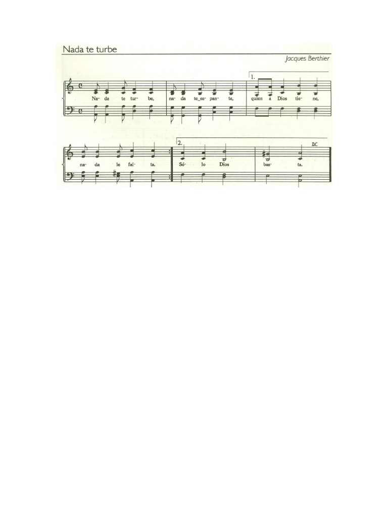 Nada Te Turbe Partitura Cantate Domino | PDF