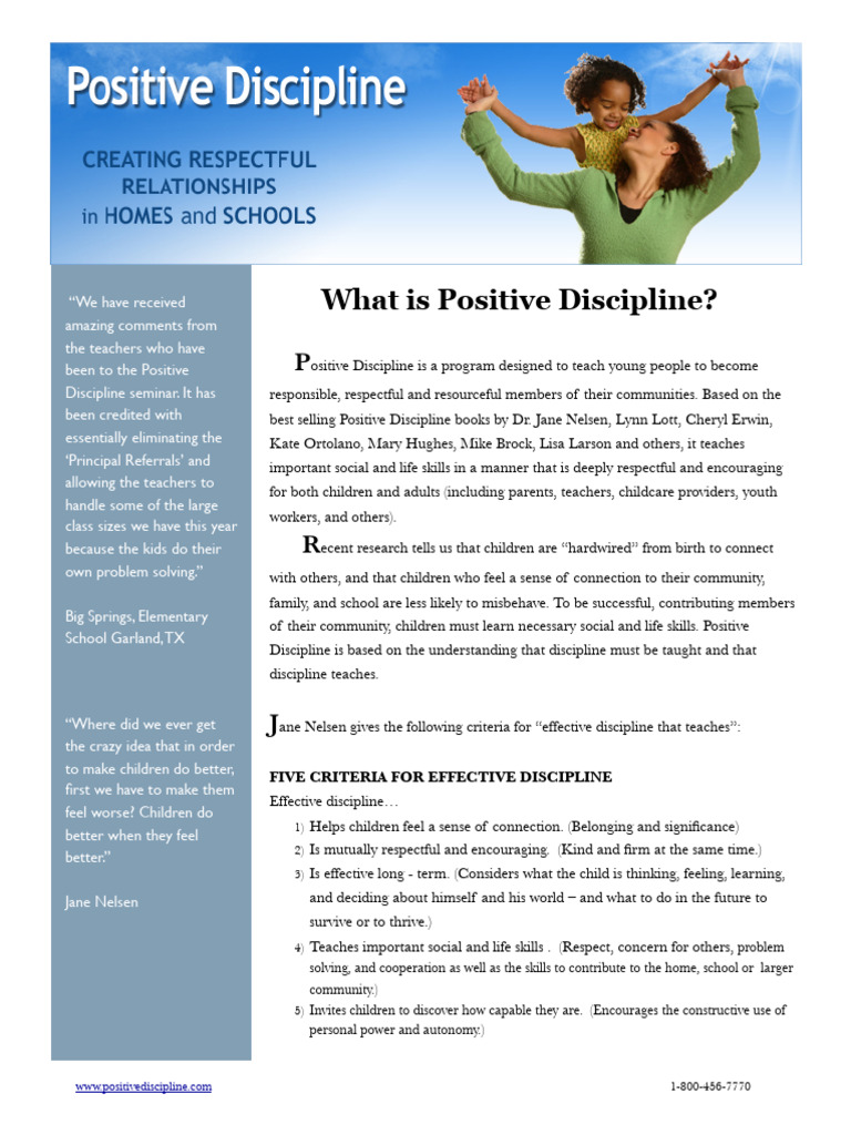 What Is Positive Discipline | PDF | Behaviorism | Interpersonal ...