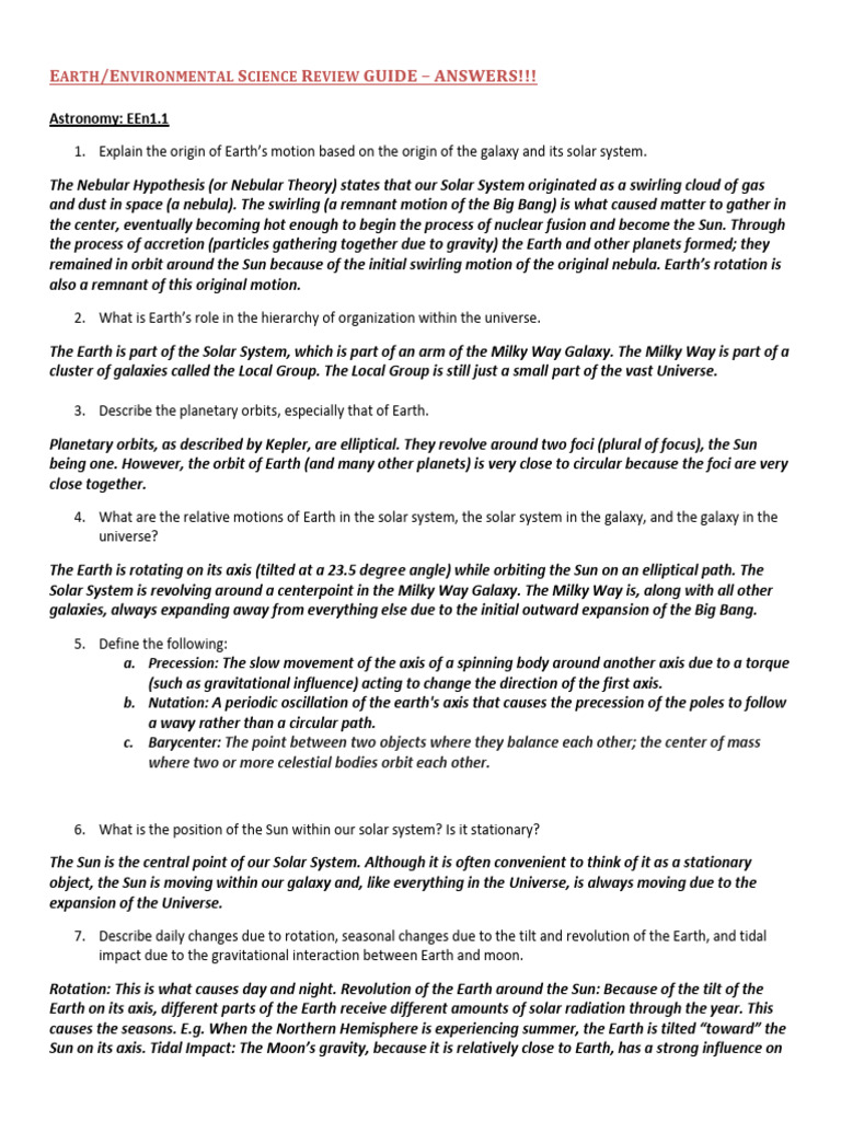 Earth/Environmental Science Review Guide | PDF | Greenhouse Gas | Water ...