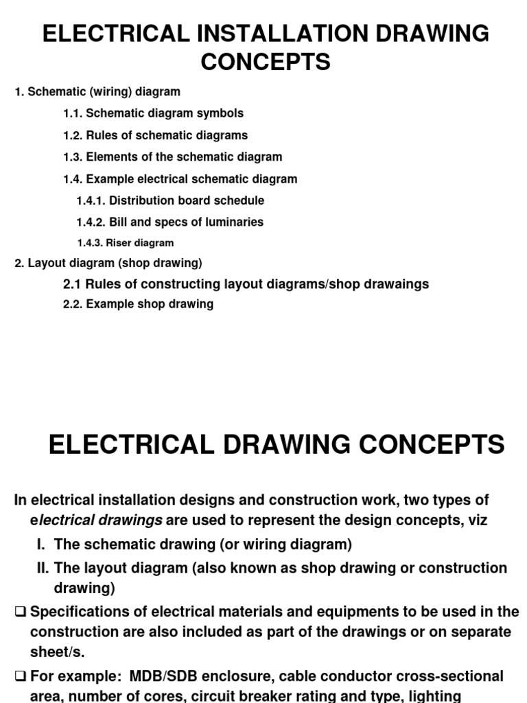 Electrical Drawing Schematic and Layout | PDF | Electrical Wiring | Ac ...