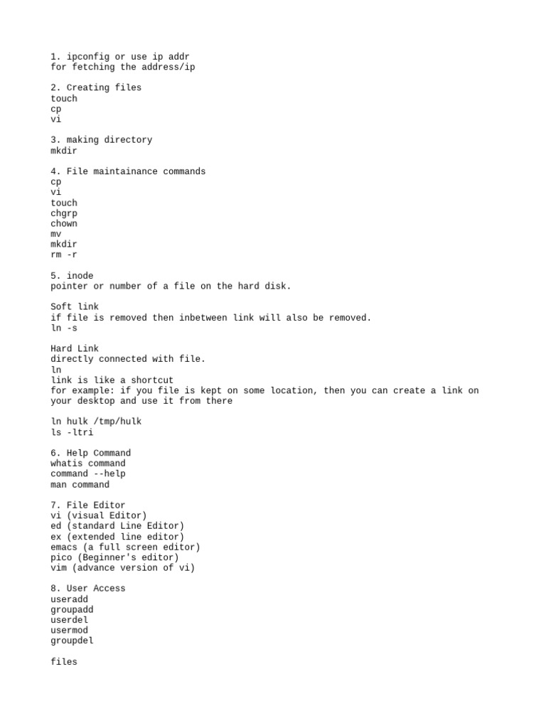 Commands | PDF | Computers | Technology & Engineering