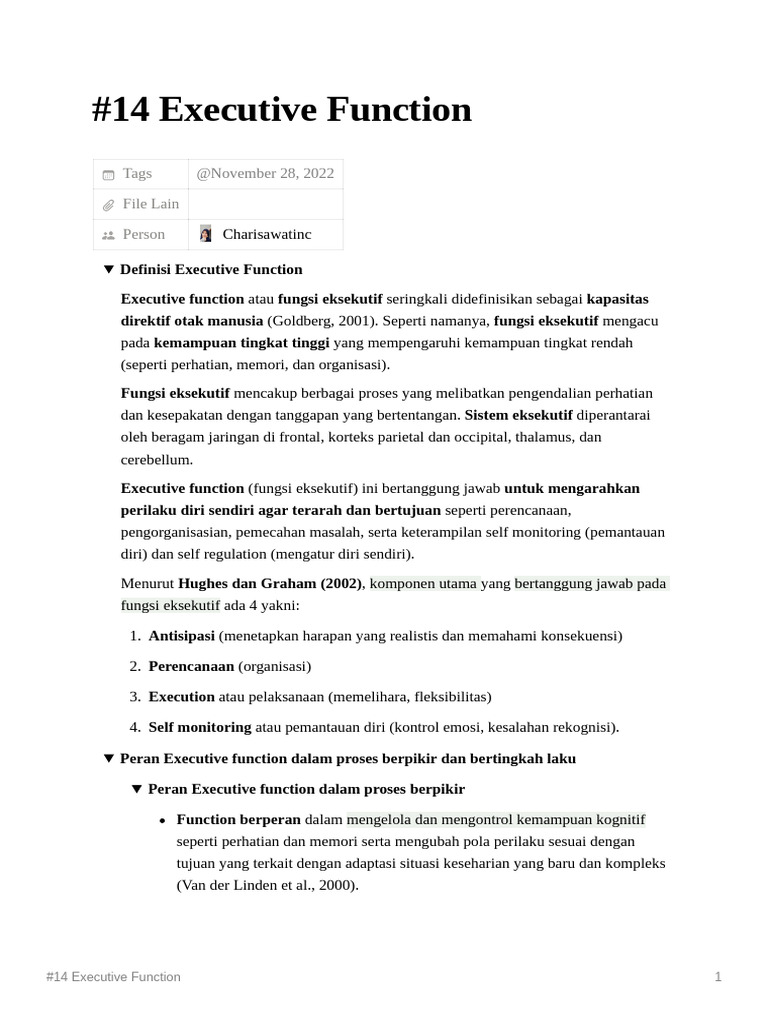 14 Executive Function | PDF