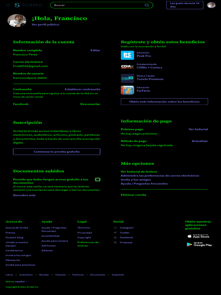 Tu Cuenta - Scribd | PDF | Scribd | Facebook