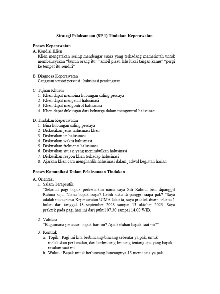 SP Halusinasi 1-4 Siti Rahma | PDF