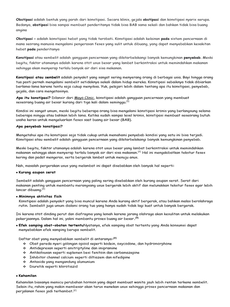 Materi Obstipasi | PDF