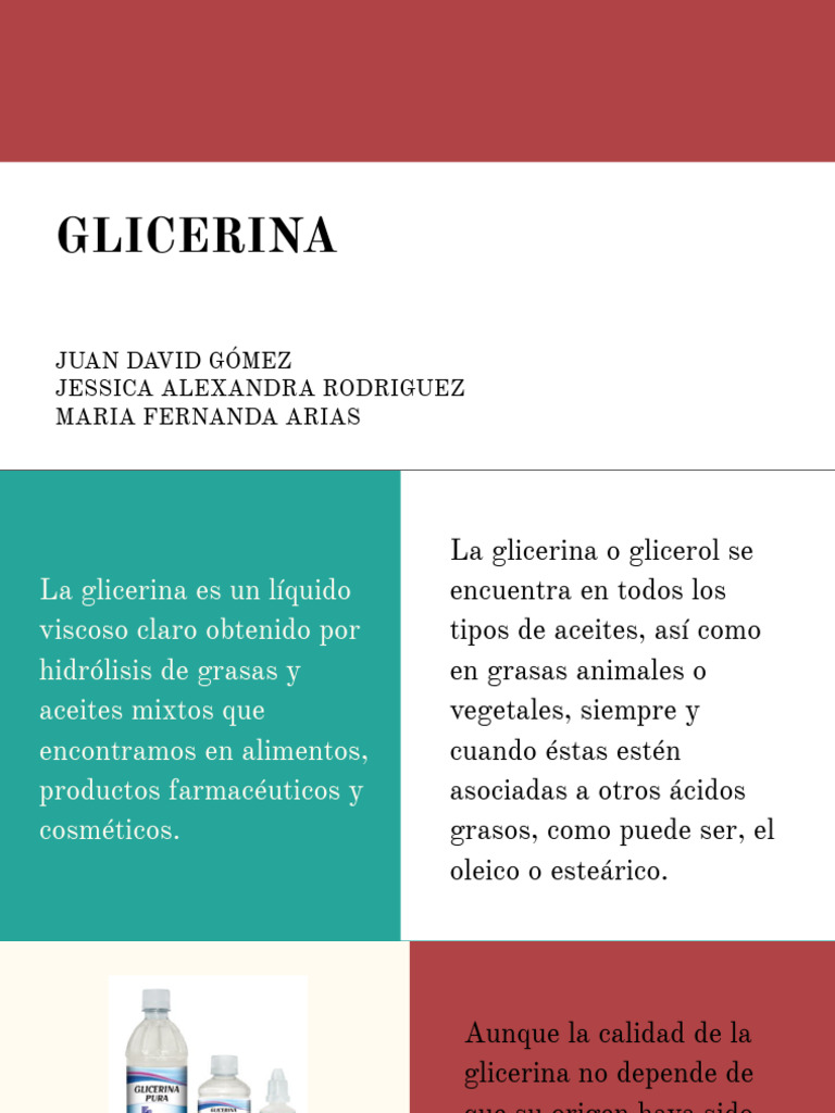 GLICERINA | PDF | Glicerol | Lípido