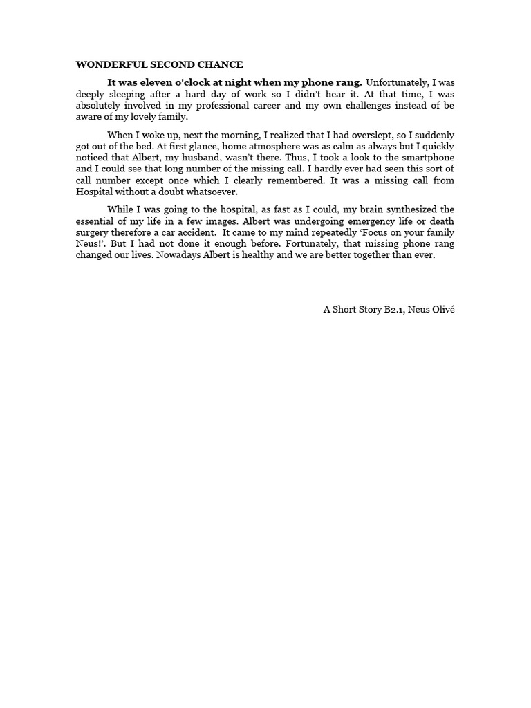 Short Story B21 | PDF