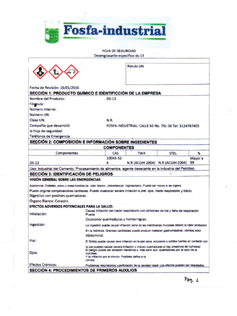 Fosfa Industrial Desengrasante | PDF