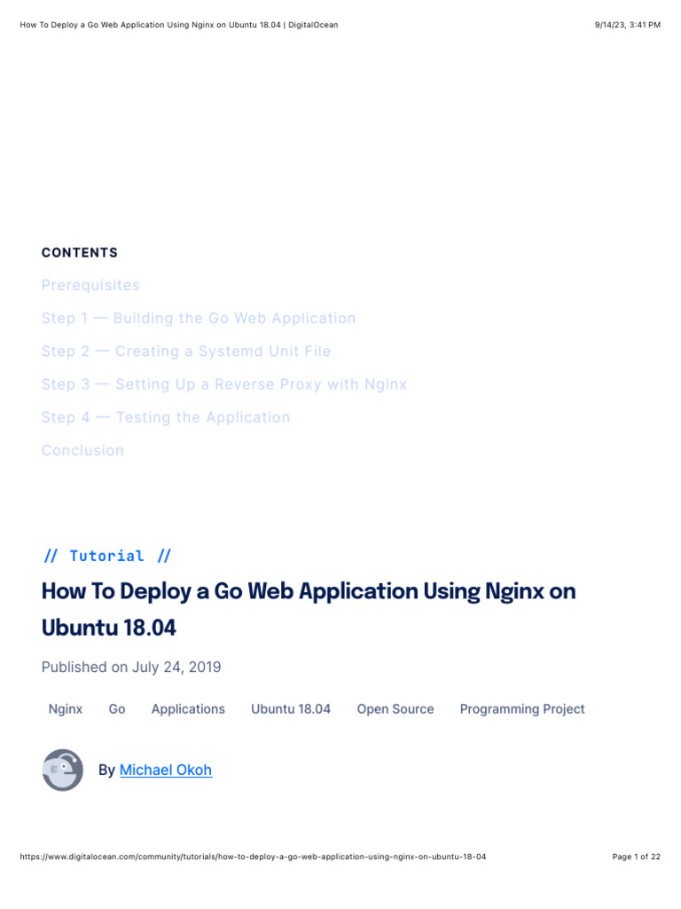 How To Deploy A Go Web Application Using Nginx On Ubuntu 18.04 ... How To Deploy A Go Web Application Using Nginx On Ubuntu 18.04 ...