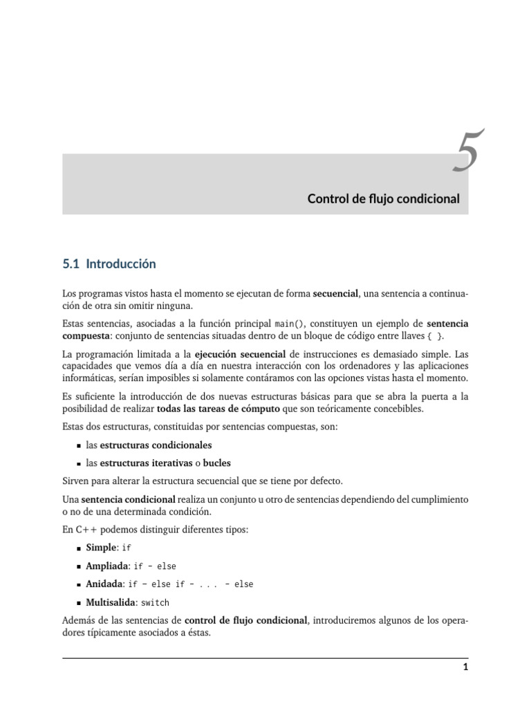 Control Flujo Condicional | PDF | C ++ | Flujo de control