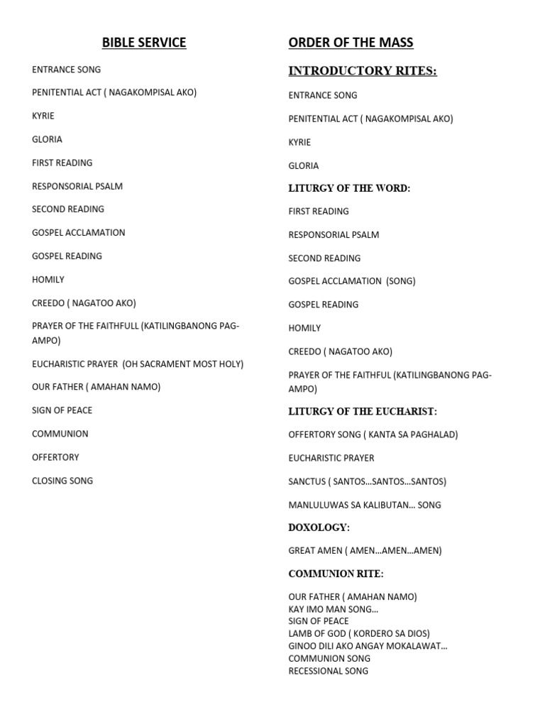 Bible Service Guide | PDF