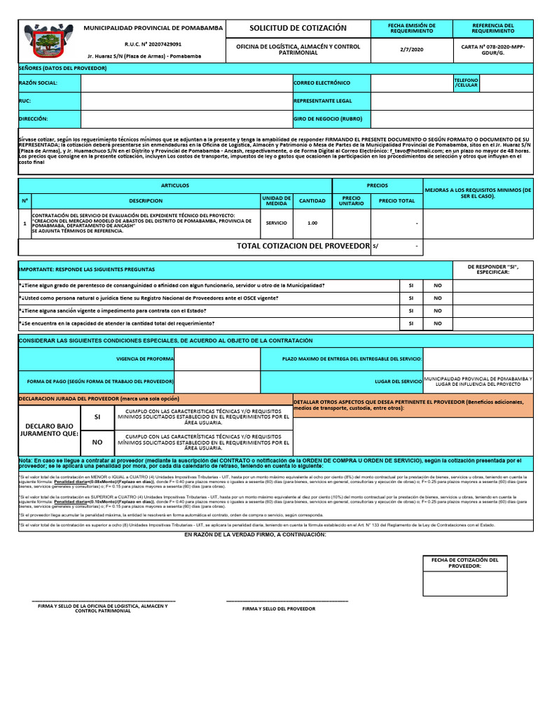 26 FC - Eval Exp Tec Mercado Abastos | PDF