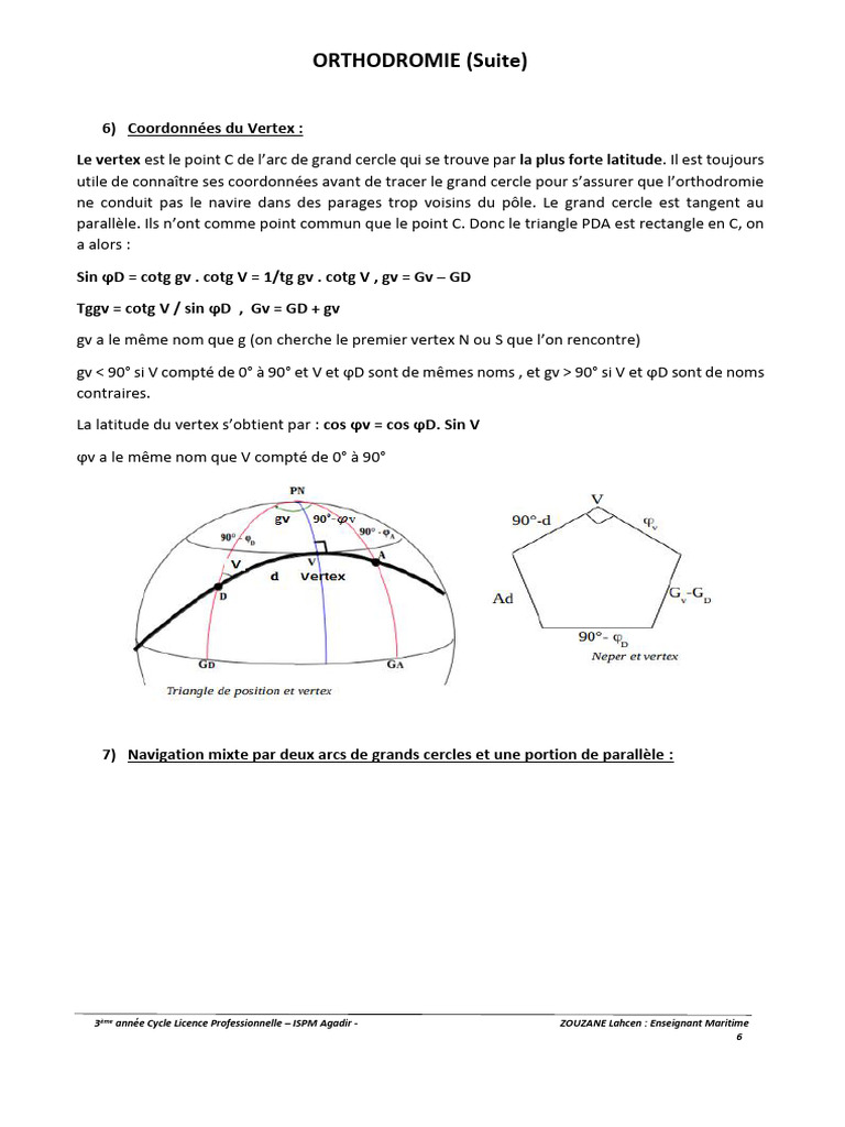 Navigation maritime : orthodromie et routes | PDF | Géométrie ...