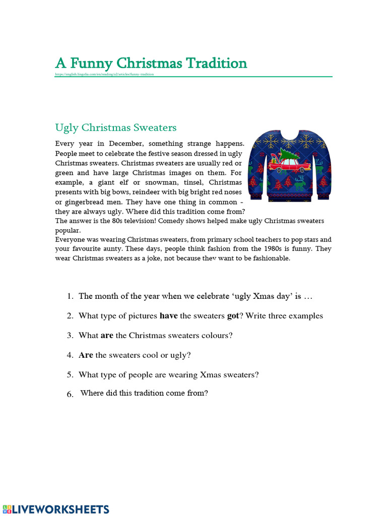 Ugly Christmas Sweater Tradition | PDF