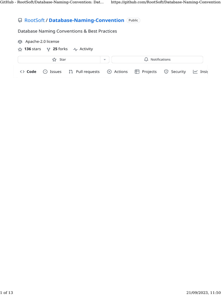 GitHub - RootSoft - Database-Naming-Convention Database Naming Conventions & Best Practices ...