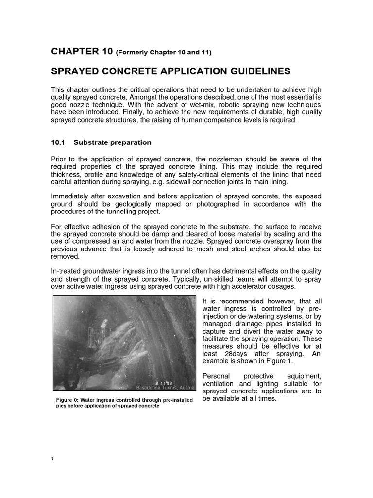 Sprayed Concrete Application Guidelines | PDF | Concrete | Physical Sciences