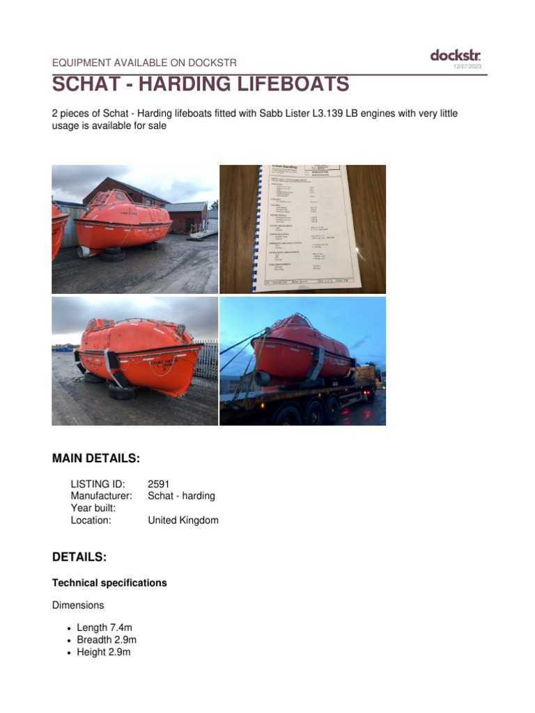 Schat Harding Lifeboats 2023 | PDF
