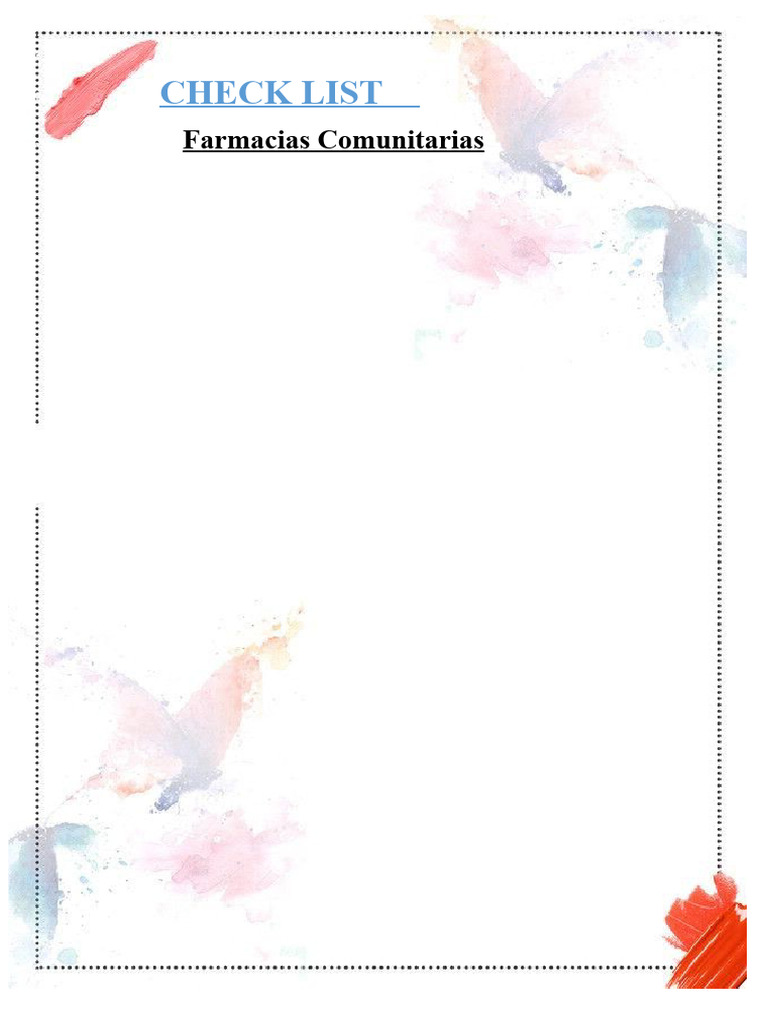 CHECK LIST (1) | PDF | Farmacia | Medicamentos con receta