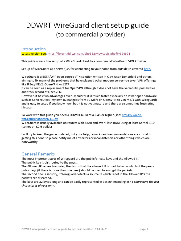 DDWRT WireGuard Client Setup Guide v14 | PDF | Domain Name System | Ip ...