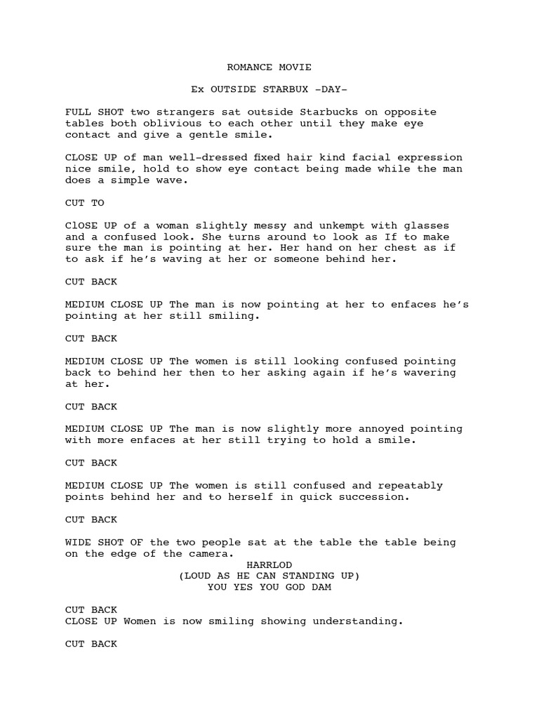 Romance Film Script | PDF