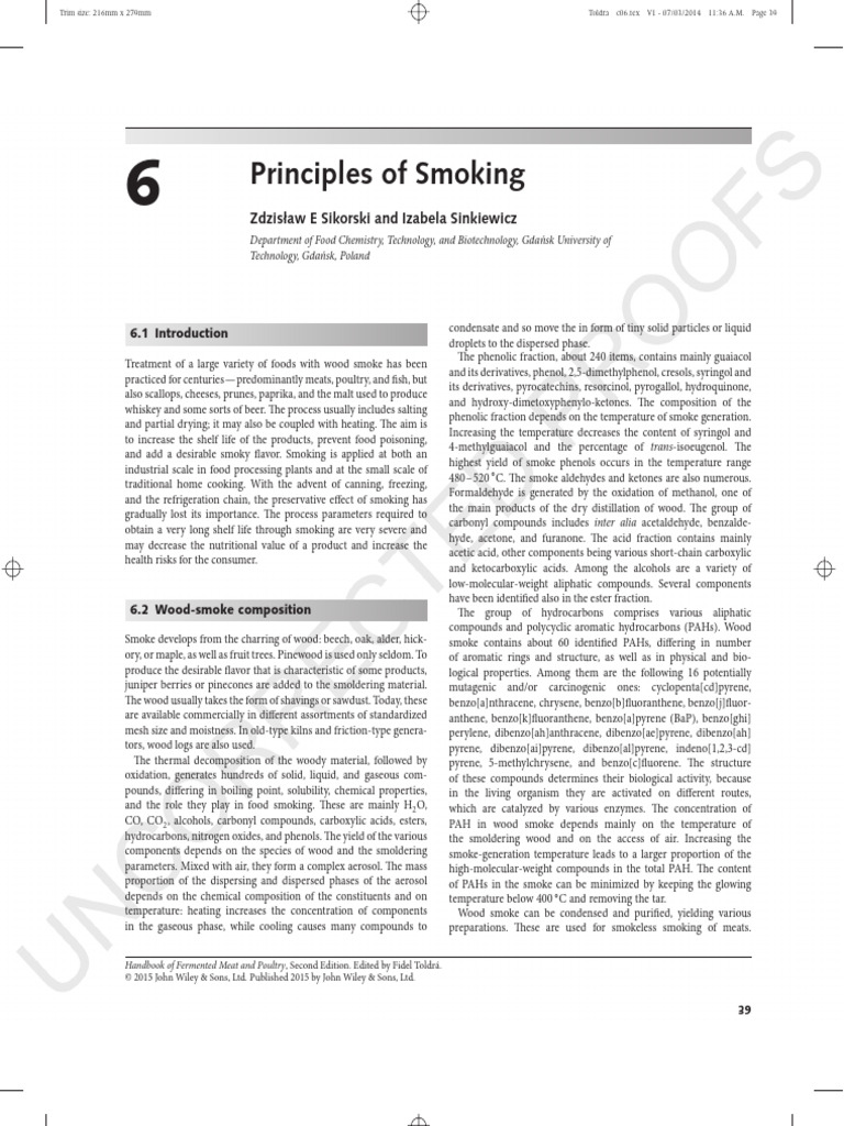 Principles of Smoking 17392 | PDF | Smoking (Cooking) | Polycyclic ...