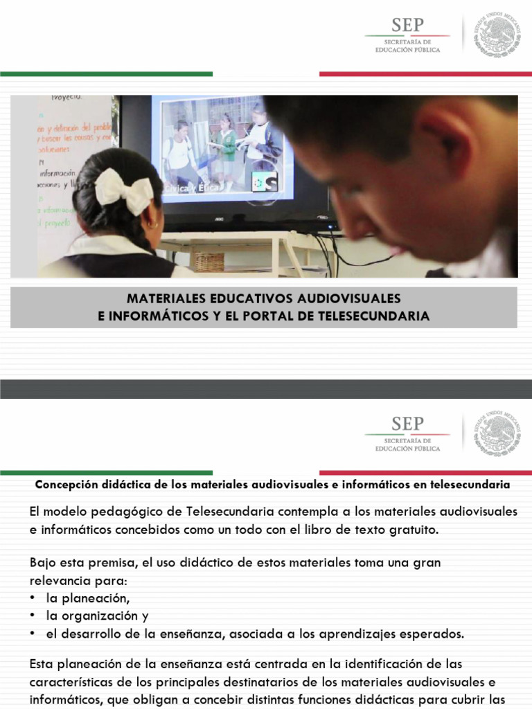 Materiales Audiovisuales Telesecundaria | PDF | Enseñando | Aprendizaje